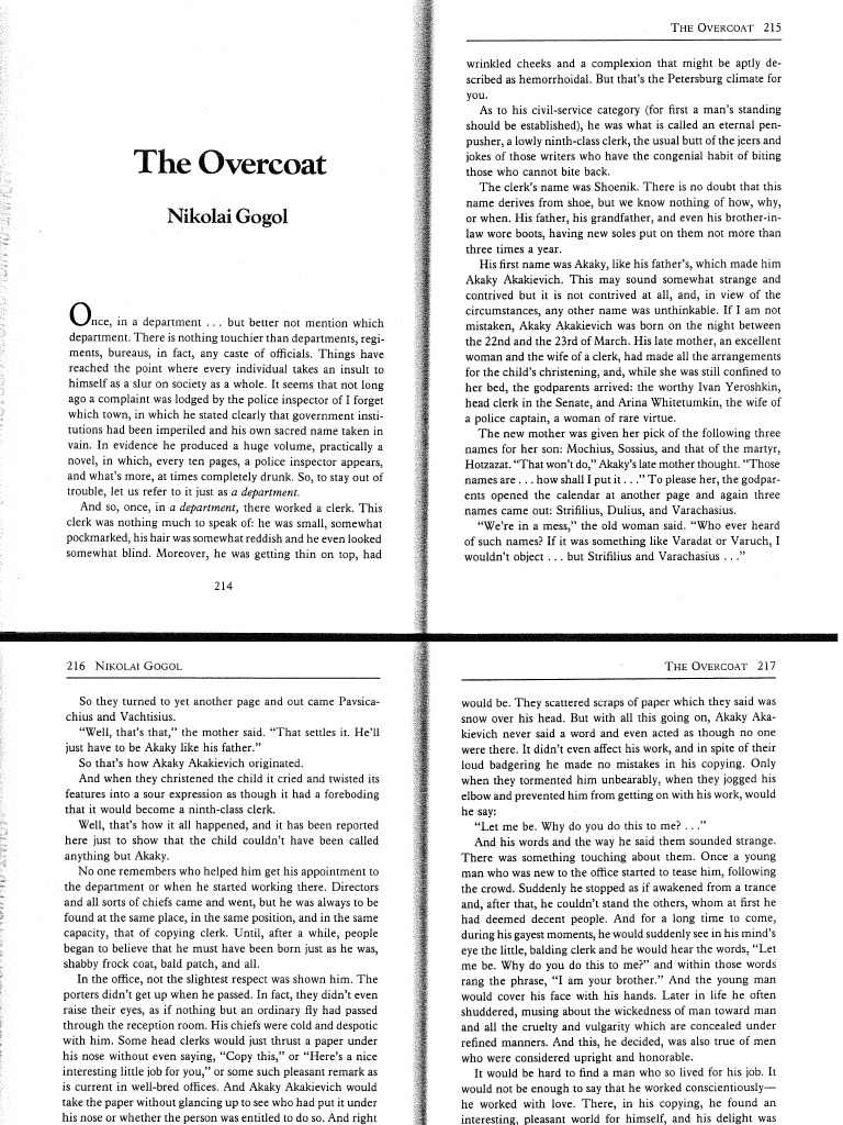 The Overcoat - Gogol PDF | PDF