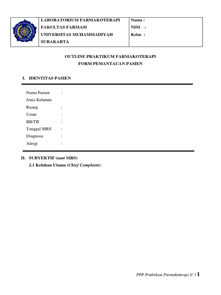(FPP) Form Pemantauan Pasien | PDF
