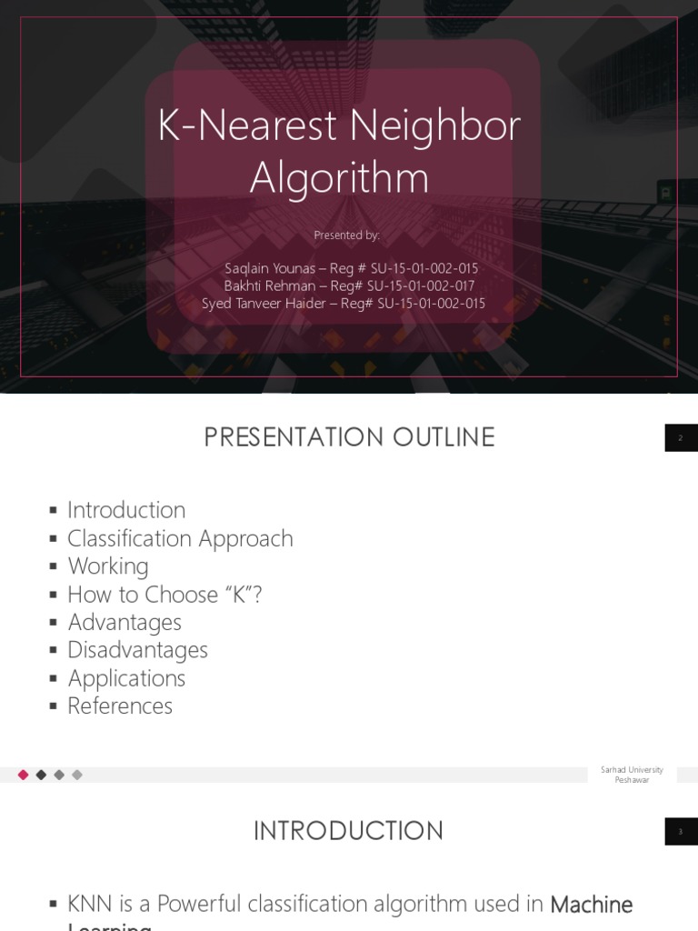 K - Nearest Neighbor Algorithm | PDF | Statistical Classification | Computational Science