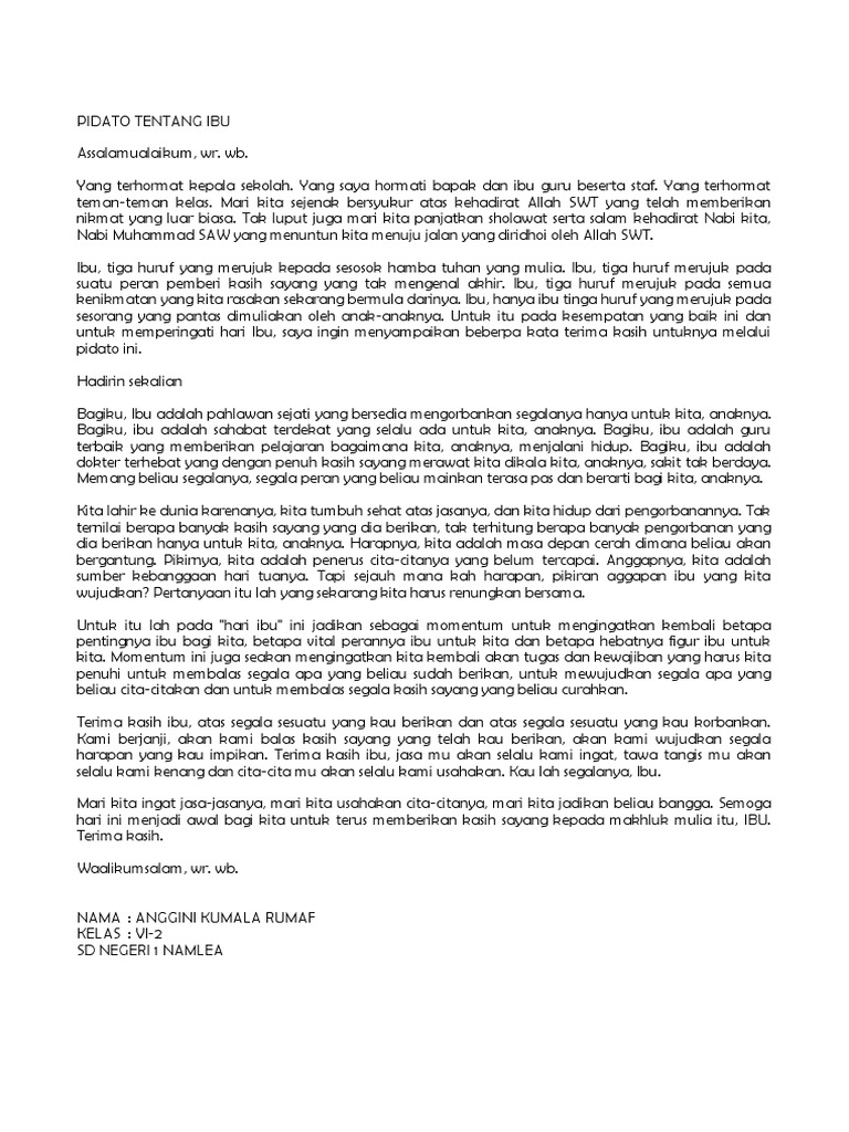 Pidato Tentang Ibu | PDF