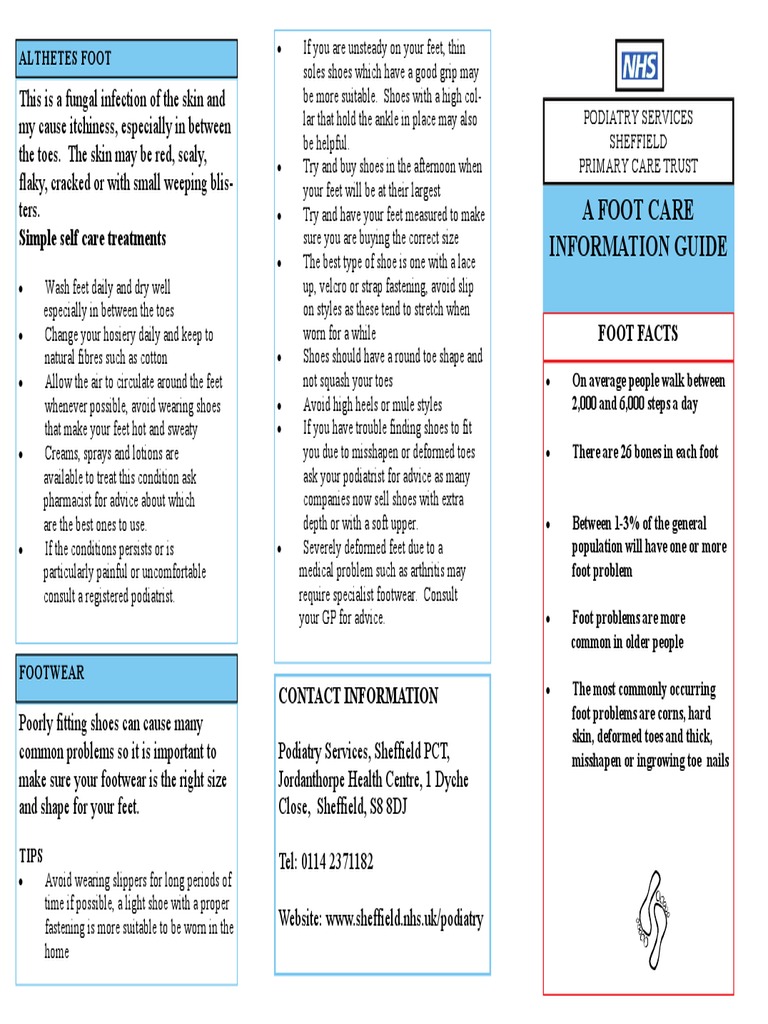 A Foot Care Information Guide: Simple Self Care Treatments | PDF | Shoe ...