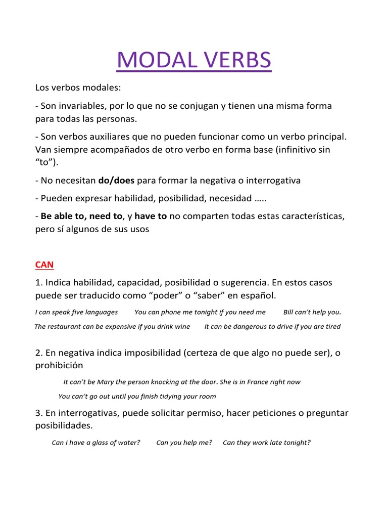 Grammar Modal Verbs | PDF | Lingüística | Tipología Lingüística