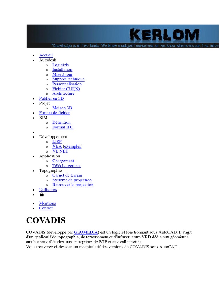 COVADIS-AUTOCAD (Compatibilité Versions) PDF | PDF | AutoCAD | Logiciel