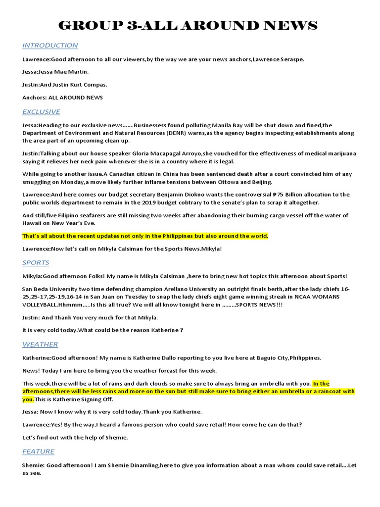 Script | PDF | Leisure