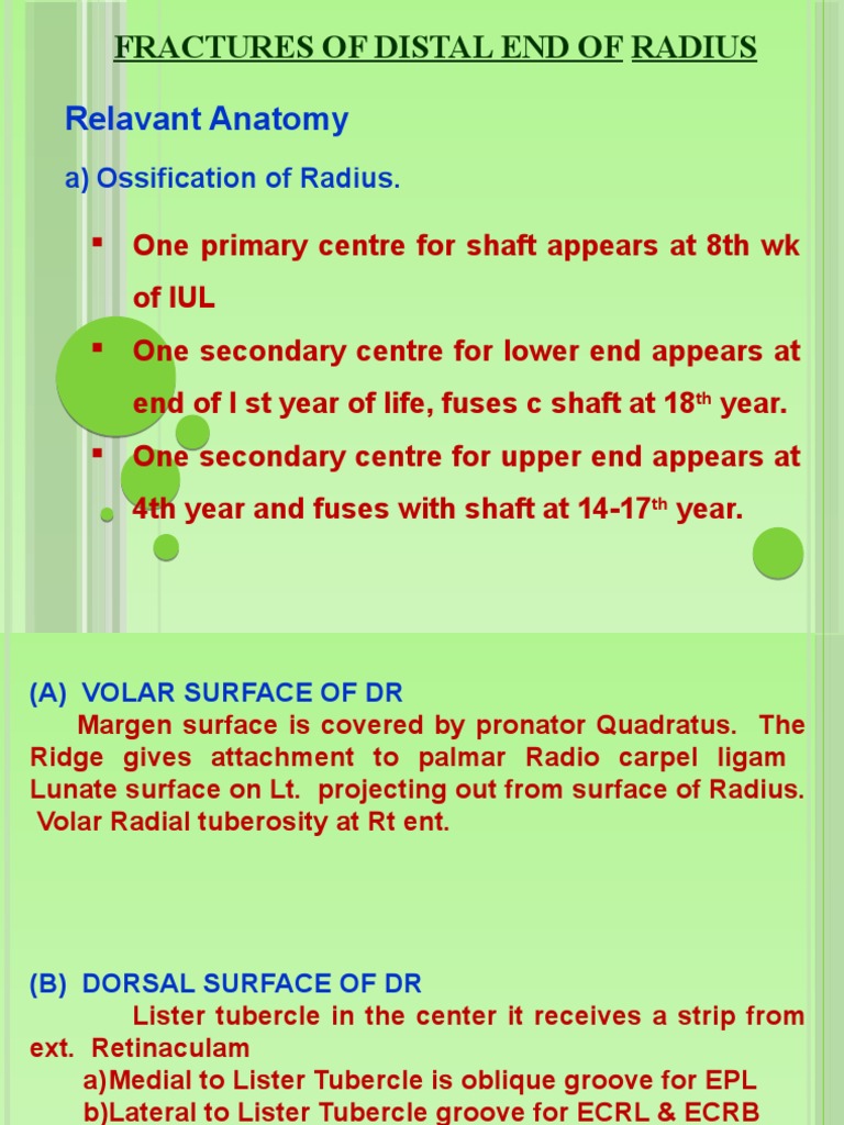 Fractures of Distal End of Radius | PDF | Skeletal System | Human Anatomy