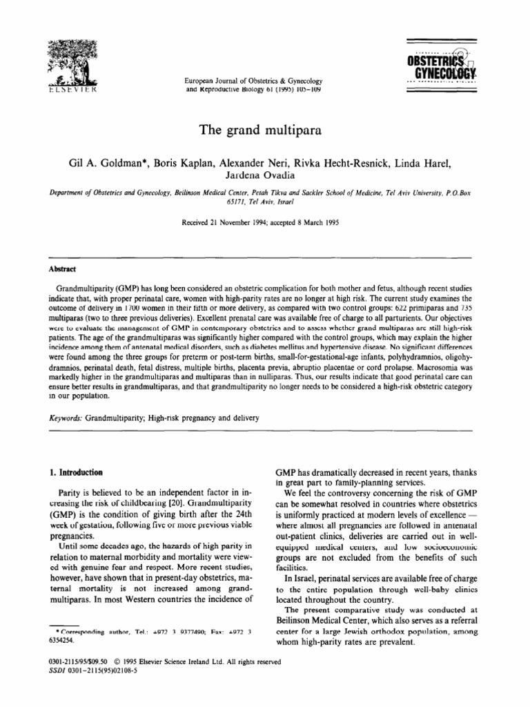 The Grand Multipara | Download Free PDF | Obstetrics | Childbirth
