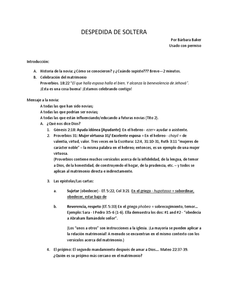 Ejemplos De Redacción De Programas De Despedida De Soltera