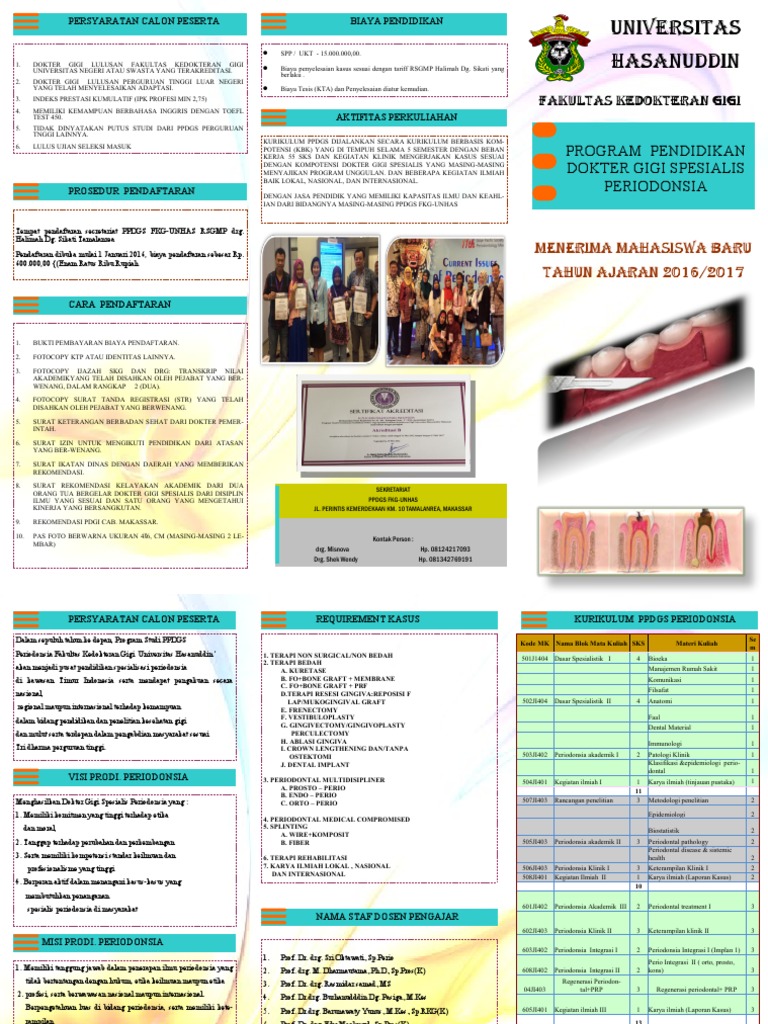 PERSYARATAN CALON PESERTA DAN KURIKULUM PPDGS PERIODONSIA FKG UNHAS | PDF