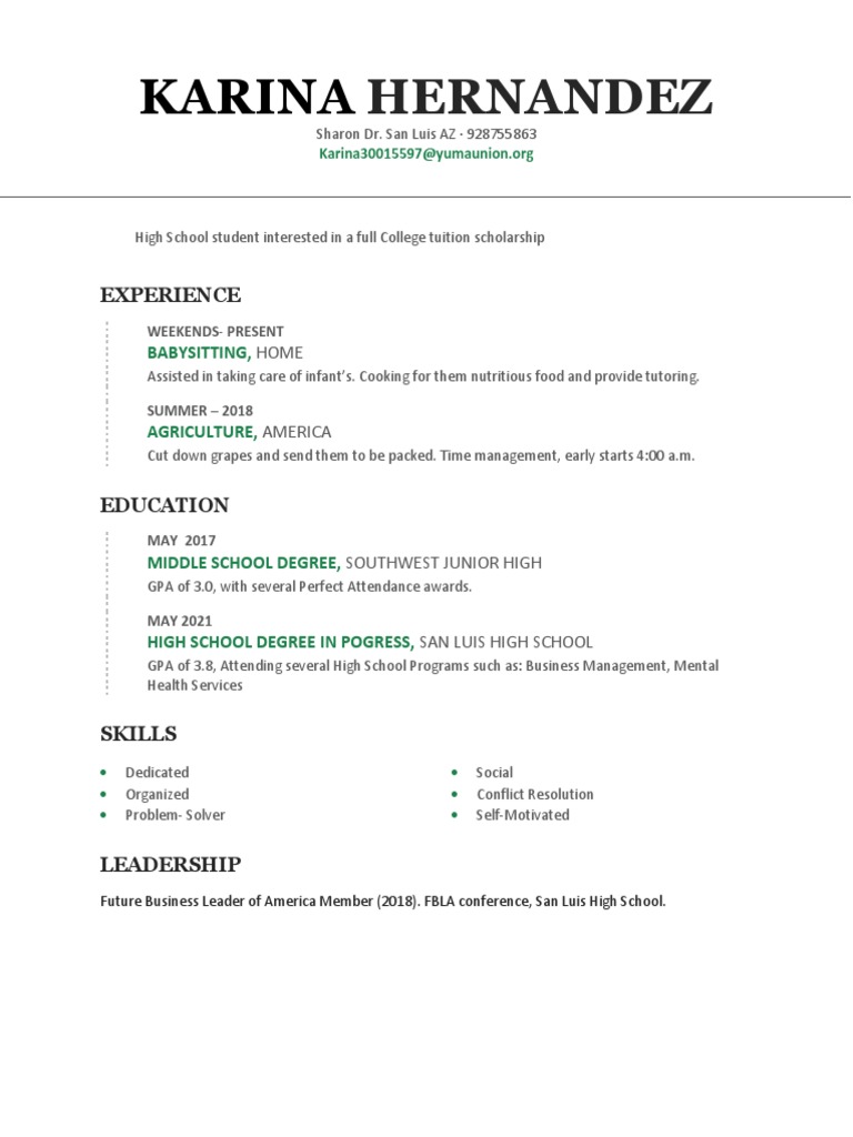 Karina Hernandez Resume | PDF