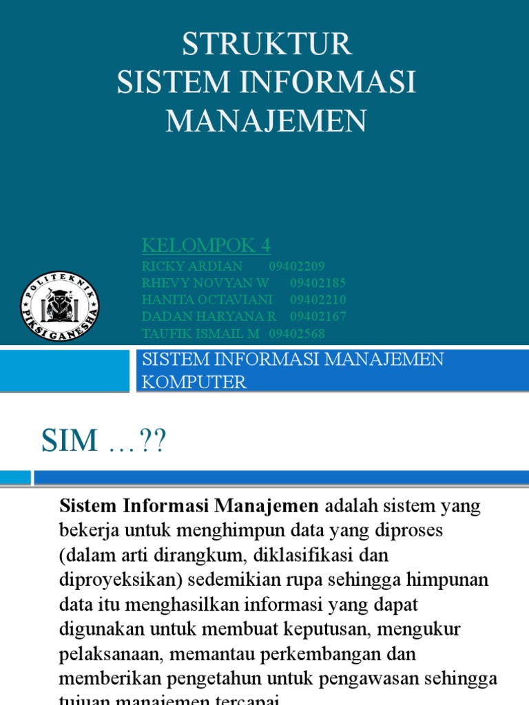Struktur Sistem Informasi Manajemen - Matkul SIMKom | PDF