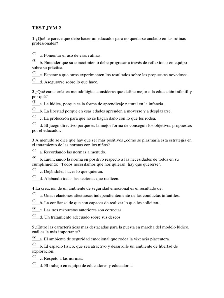 Test Jym 2 | PDF | Comportamiento | Aprendizaje