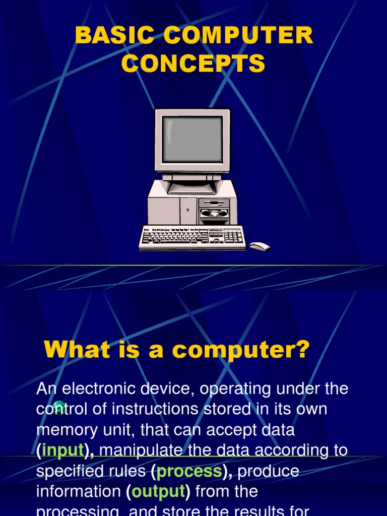 Basic Computer Concepts | PDF | Computer Data Storage | Central Processing Unit