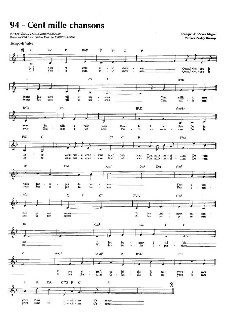 Cent Mille Chanson | PDF
