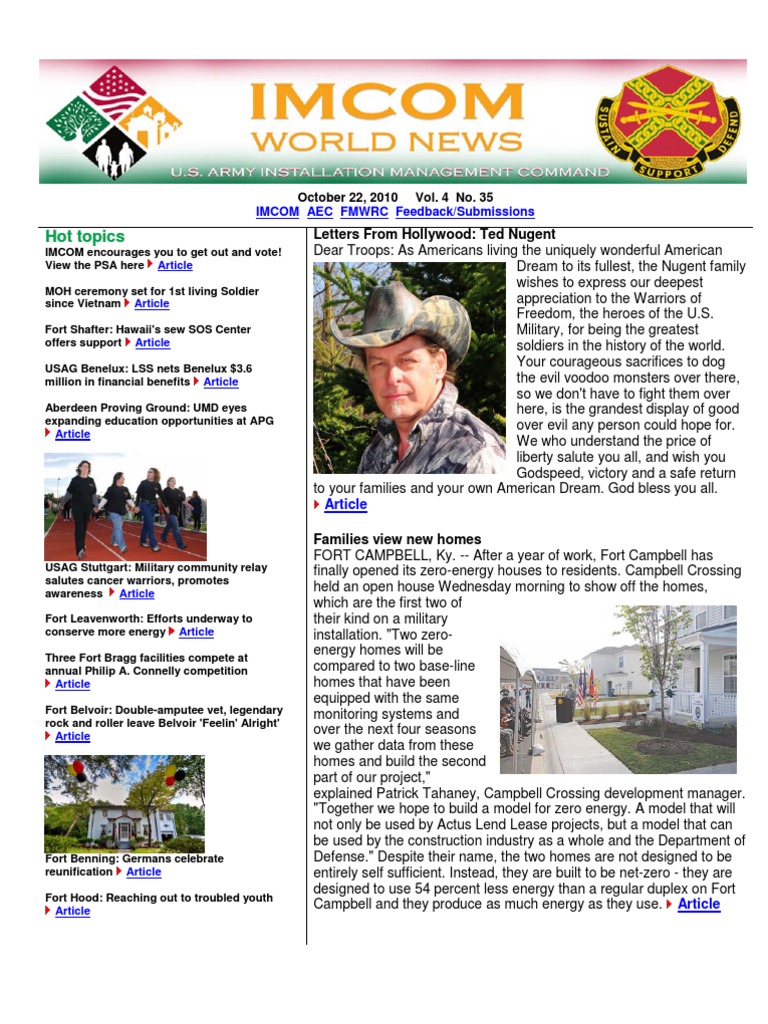 IMCOM World Newsletter, 22 October 2010 | PDF | United States ...