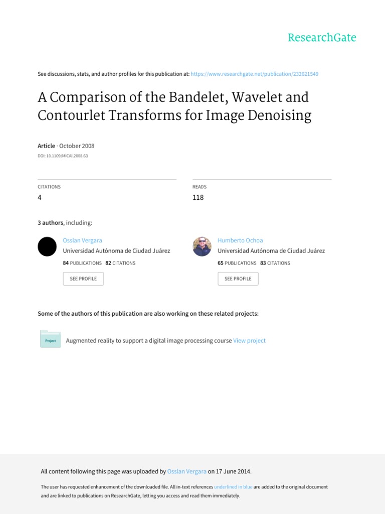 A Comparison of The Bandelet, Wavelet and Contourlet Transforms For ...