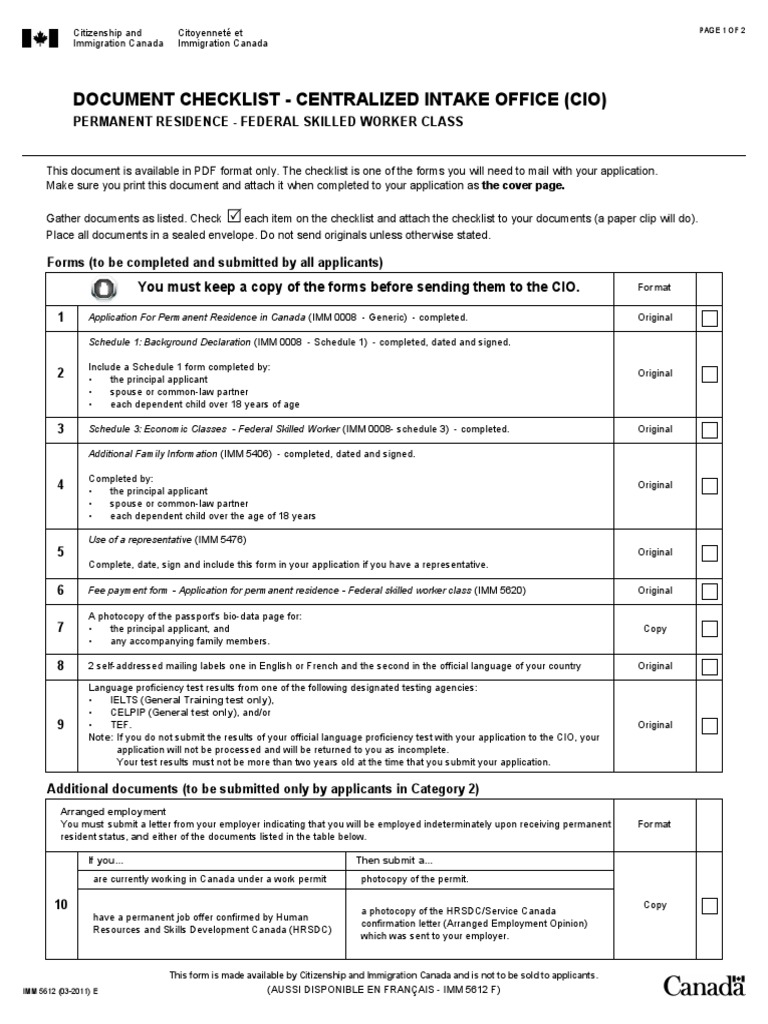 Document Checklist - Centralized Intake Office (Cio) : You Must Keep A ...