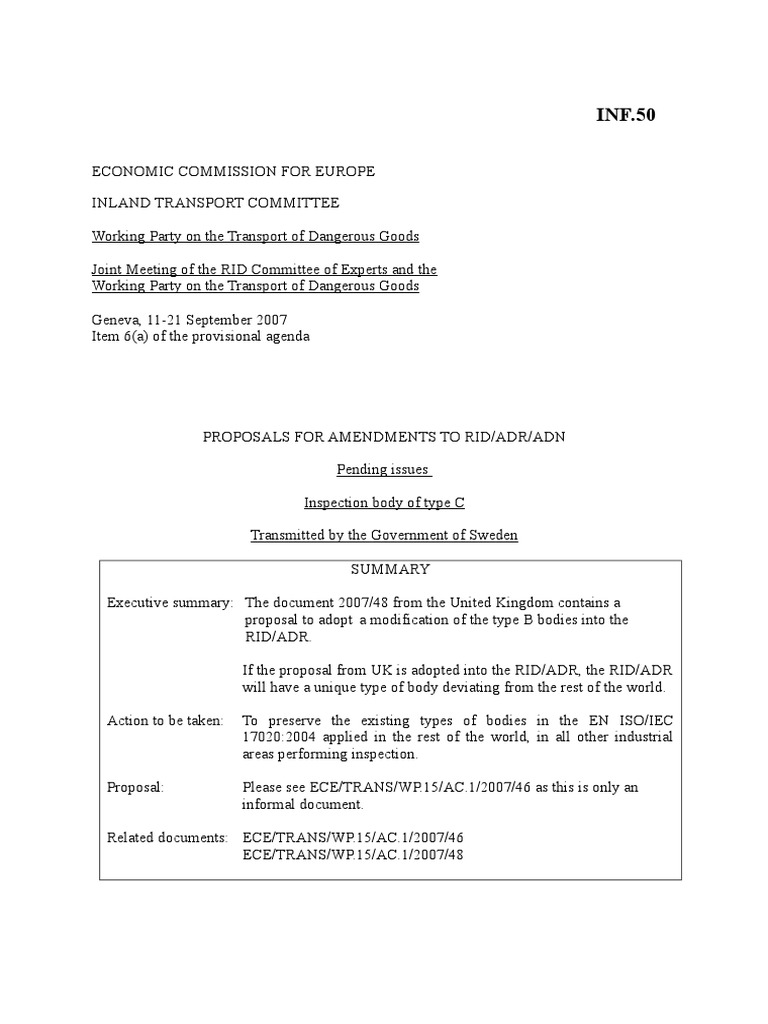 Criteria For Type A Type B and Type C Inspection Bodies | PDF | Policy ...