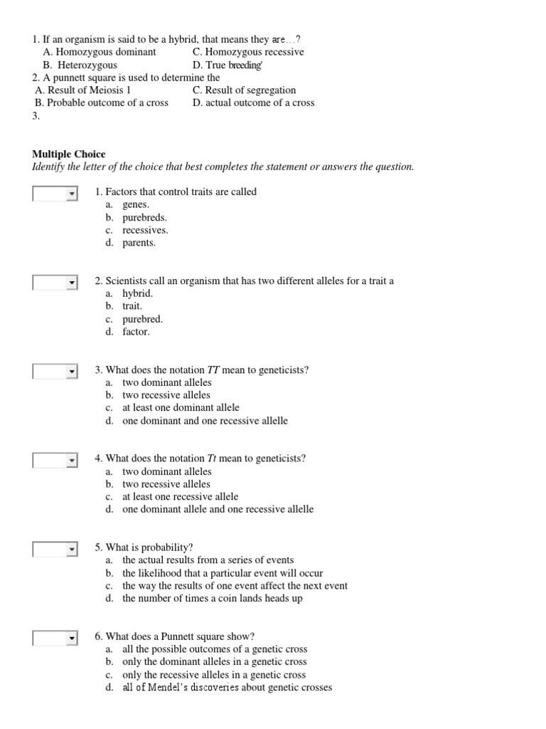 Summative Test For Grade 8 | PDF | Genetics | Dominance (Genetics)