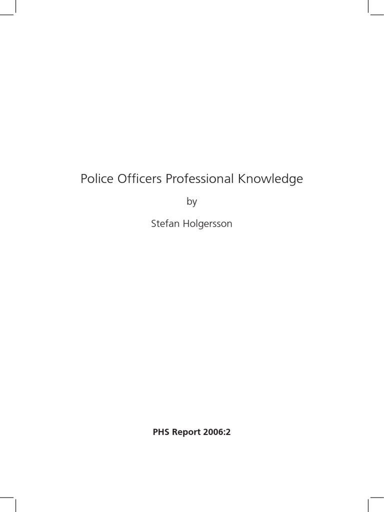 Police Officers Professional Knowledge by Stefan Holgersson | PDF ...