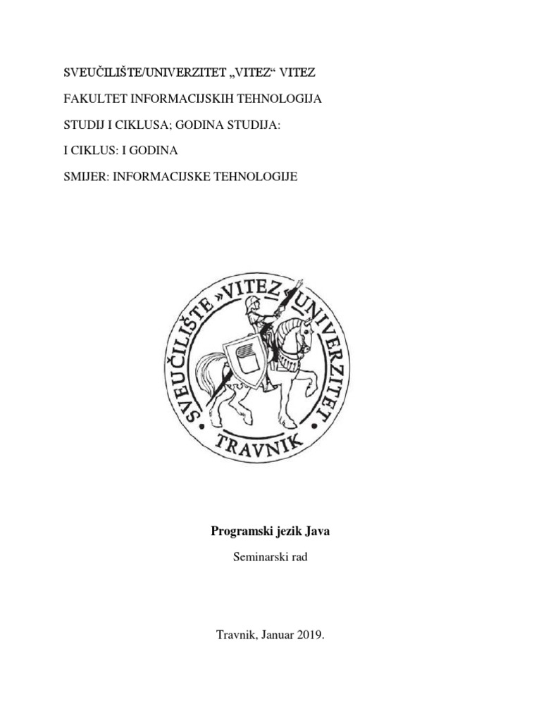 Seminarski Rad Java | PDF