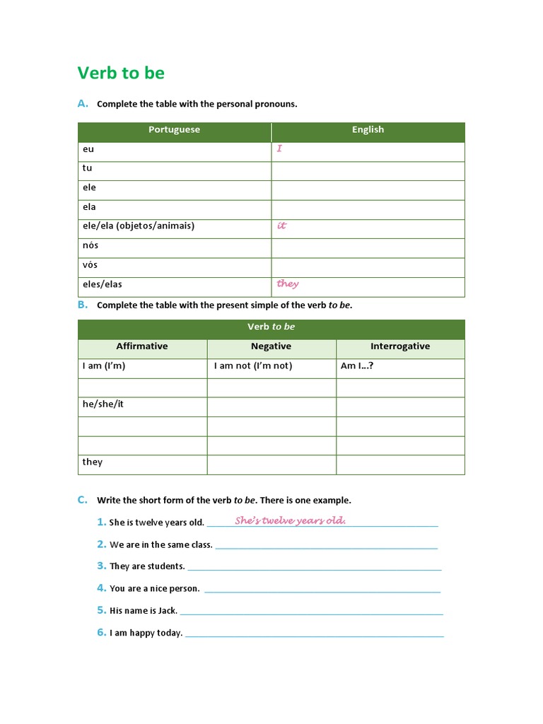 Verb To Be and Personal Pronouns | PDF | Onomastics | Languages