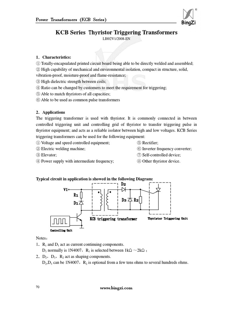 Pulse Transformer Bingzi Series KCB | PDF | Modulation | Transformer