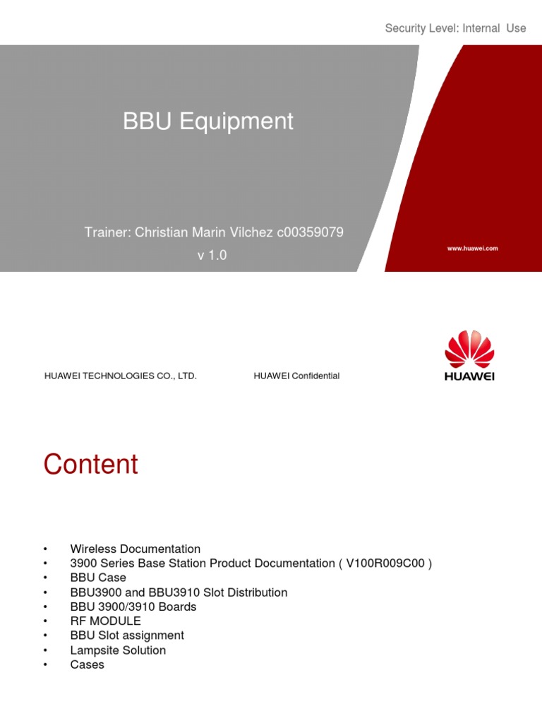 Training BBU Equipment | PDF | Computer Networking | Electronics