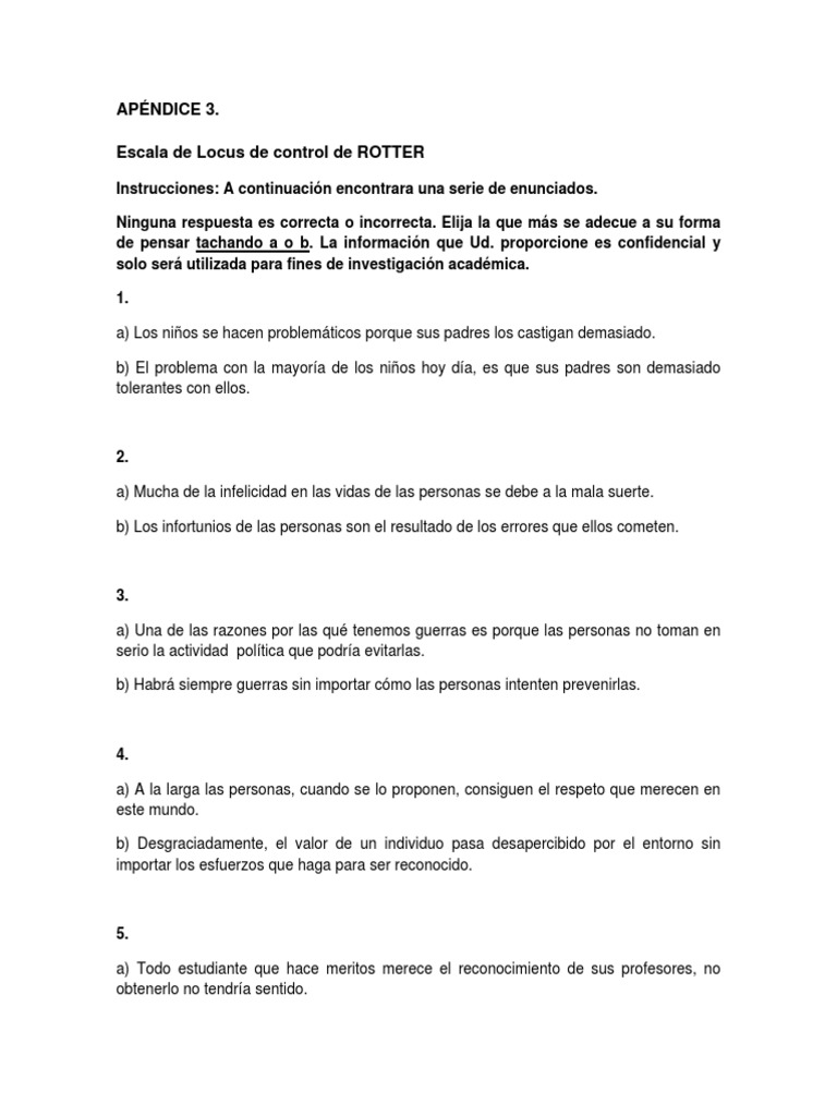 Locus de Control Interno y Externo PDF | PDF