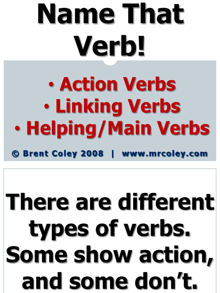 Name That Verb | PDF | Predicate (Grammar) | Verb