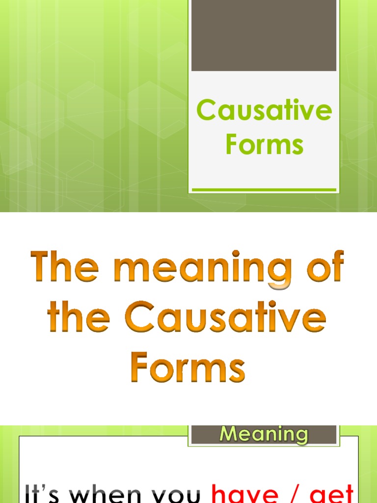 Causative Forms | PDF | Verb | Grammatical Conjugation