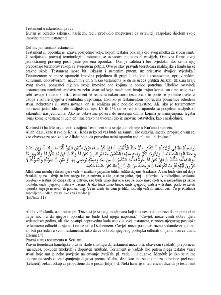 Testament U Islamu | PDF