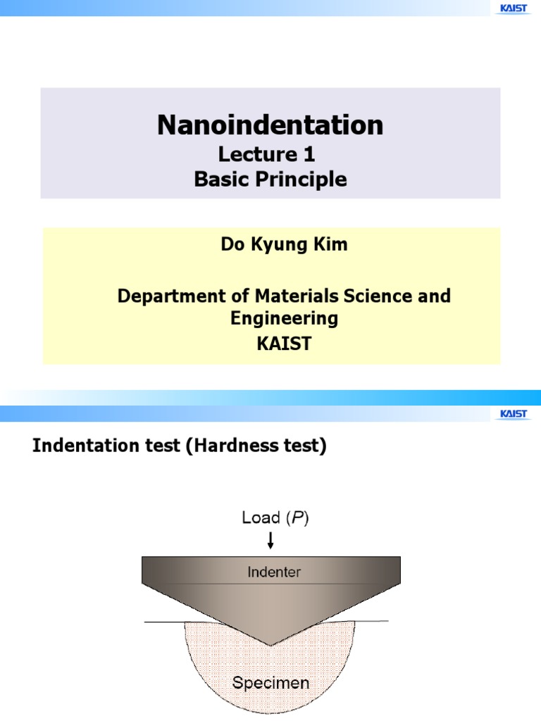 Nano Indentation Lecture1 | PDF | Deformation (Engineering) | Hardness