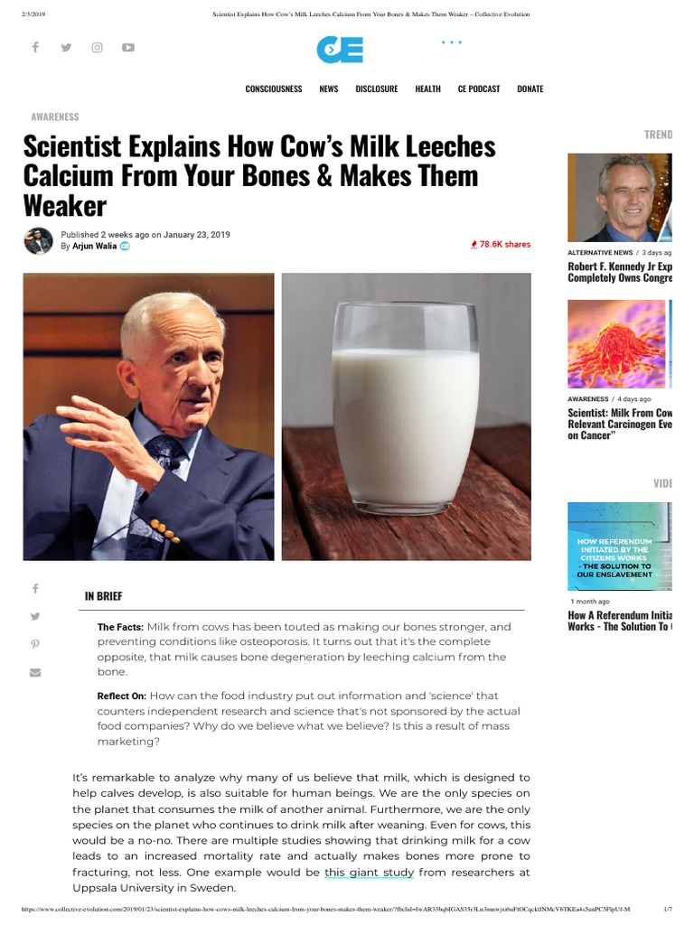 Scientist Explains How Cow's Milk Leeches Calcium From Your Bones ...