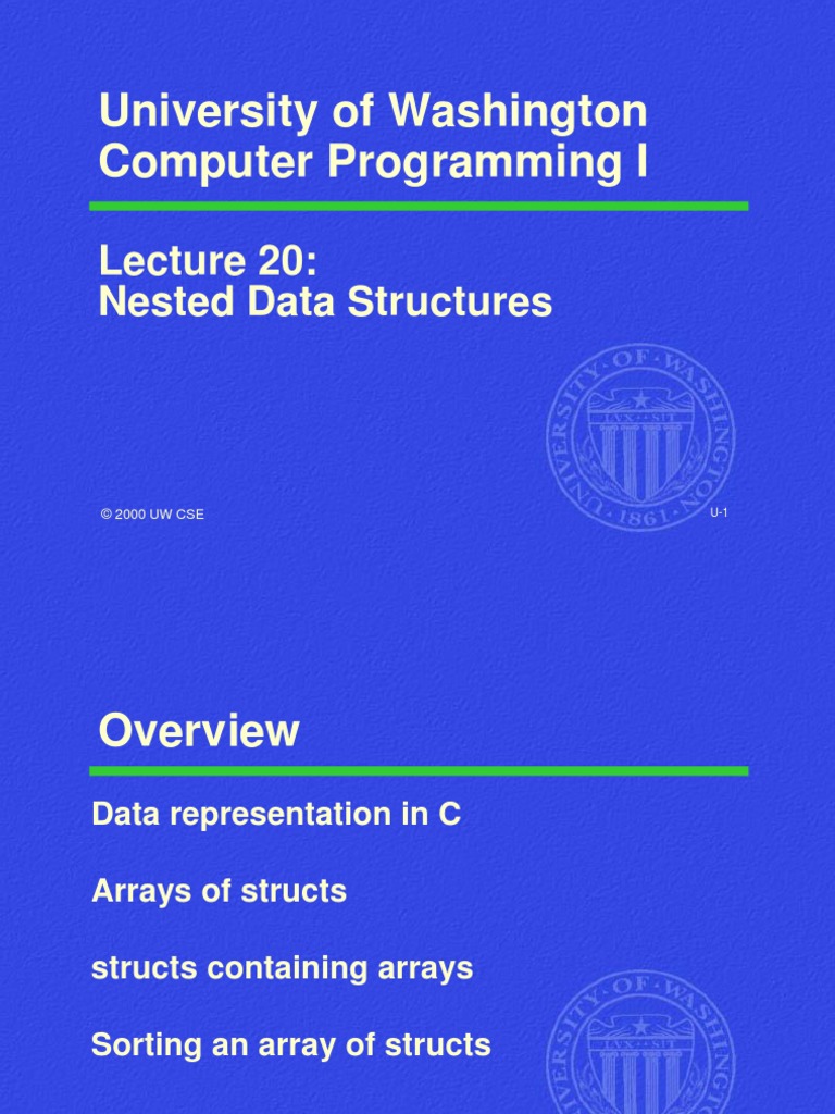 Lecture 20 Nested Data Structures Pdf Computer Programming Software Engineering