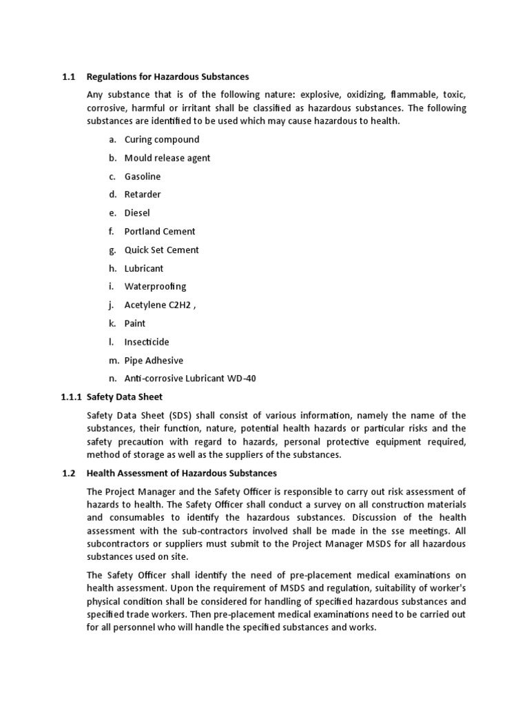 Hazardous Substances Management | PDF | Dangerous Goods | Working ...