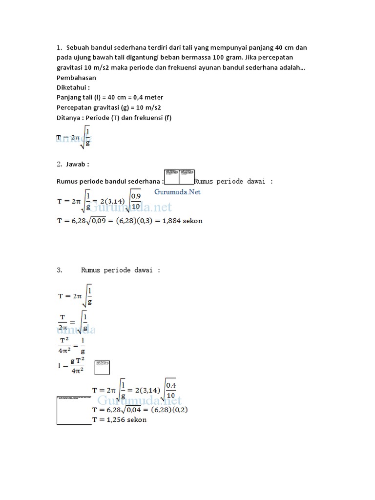 Perhitungan Periode dan Frekuensi Bandul | PDF | Sains & Matematika