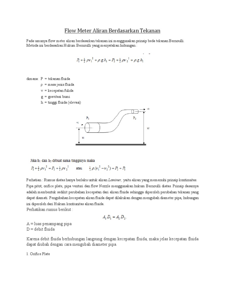 Flow Meter Aliran Berdasarkan Tekanan | PDF