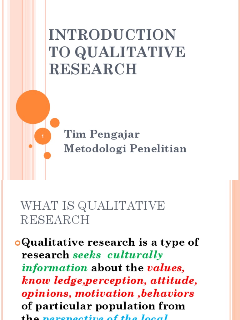 Introduction To Qualitative Research | PDF | Qualitative Research ...