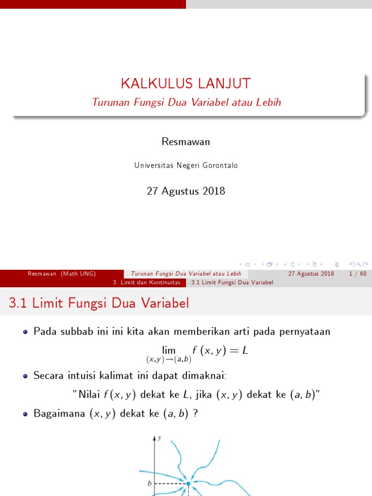 (Kalkulus Lanjut - Limit Dua Variabel Dan Kontinuitas | PDF