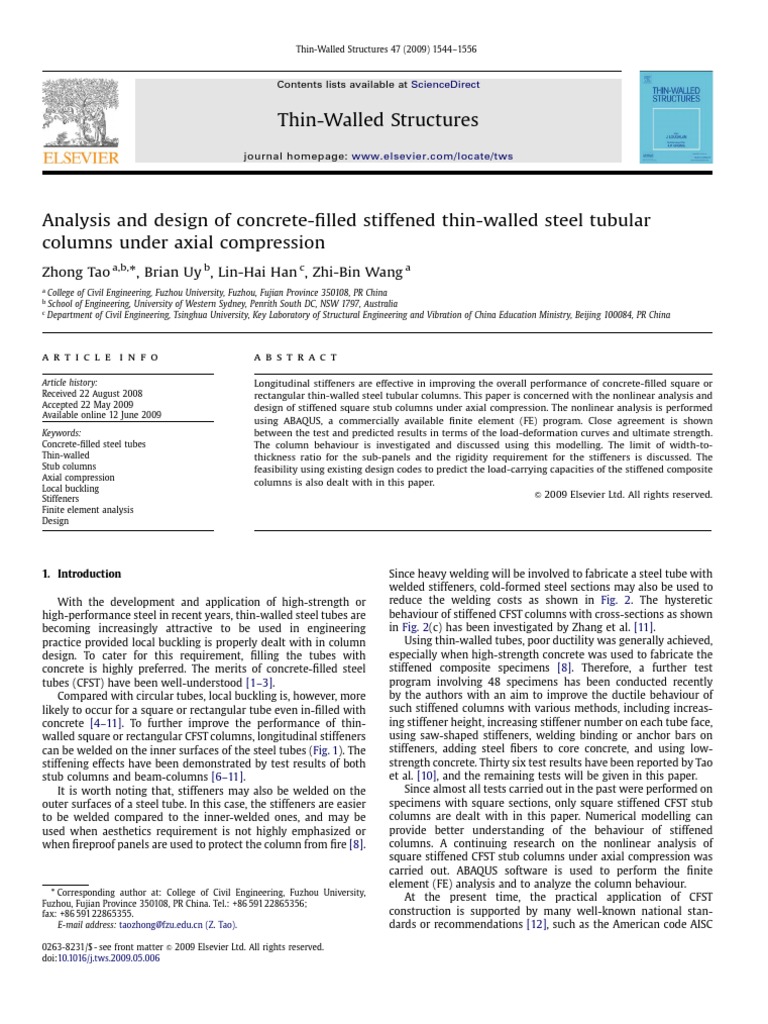 Initial Imperfection Analysis and Design of Concrete-Filled Stiffened ...