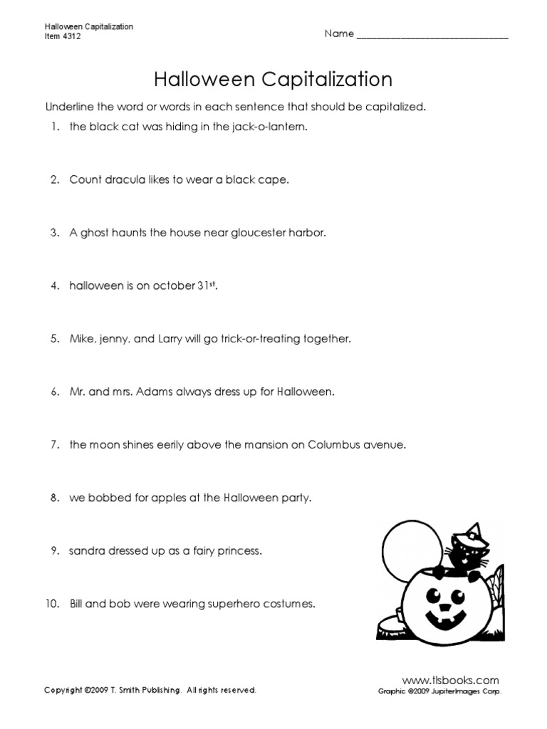 Halloween Capitalization: Name | PDF