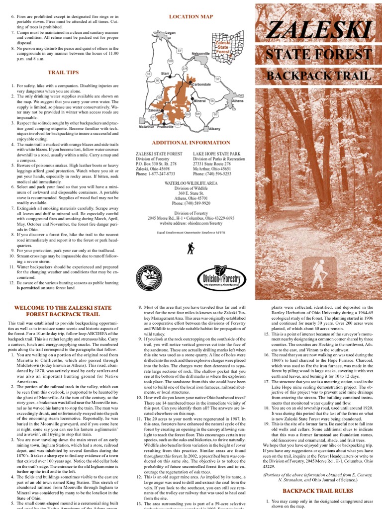 Zaleski Backpack PDF | PDF | Campsite | Trail