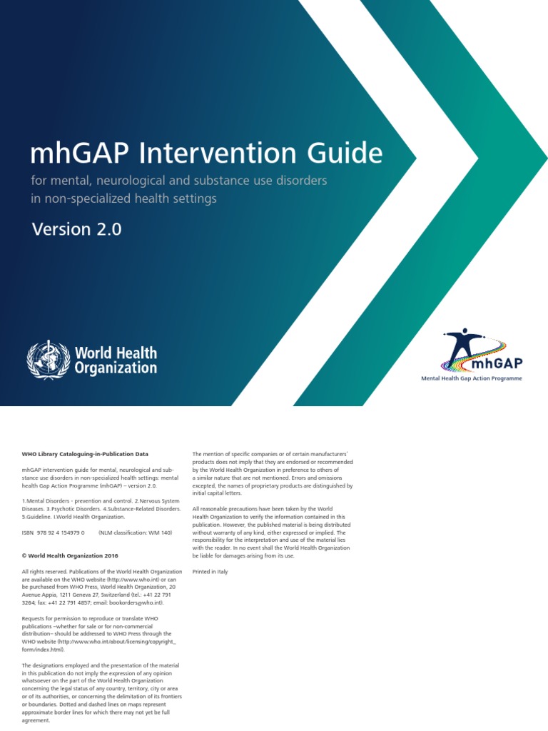 mhGAP Intervention Guide PDF | PDF | Health Care | World Health ...
