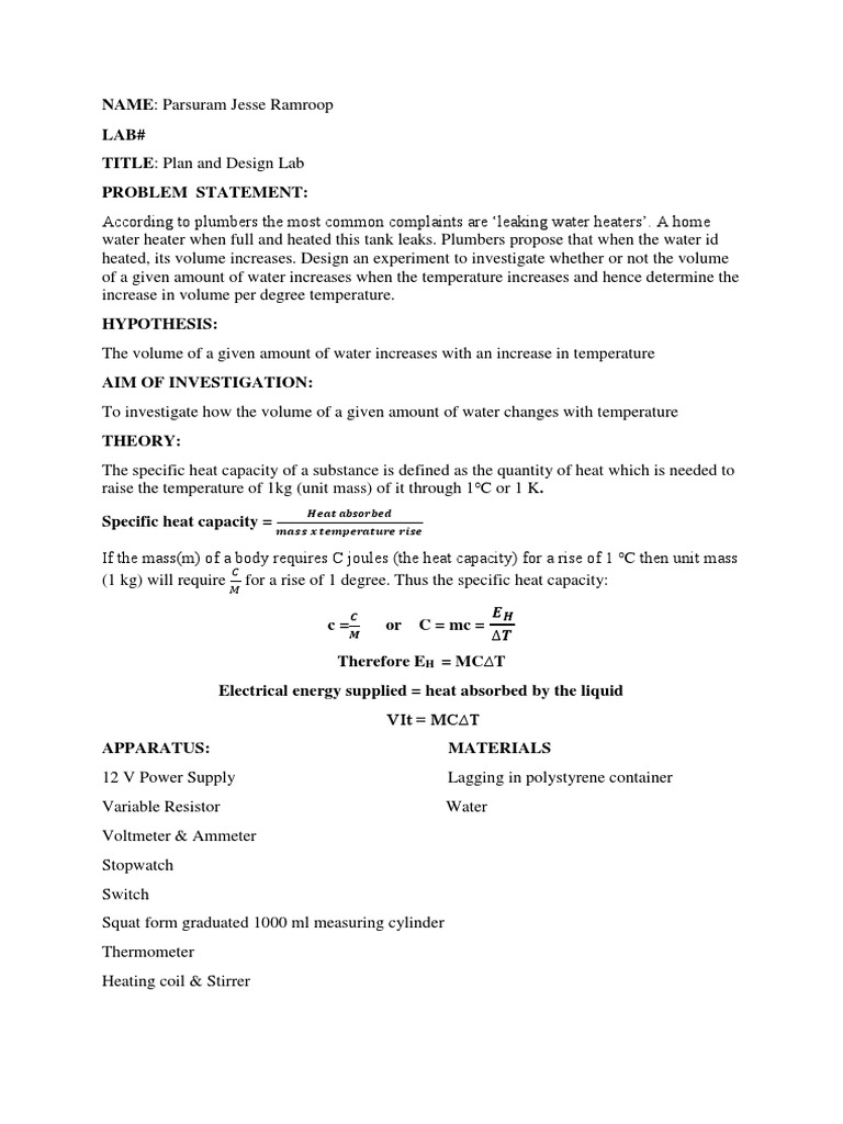 Temperature Plan and Design | PDF | Temperature | Heat Capacity
