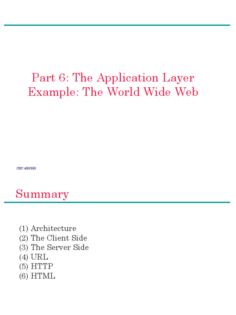 Part 6: The Application Layer Example: The World Wide Web | PDF ...