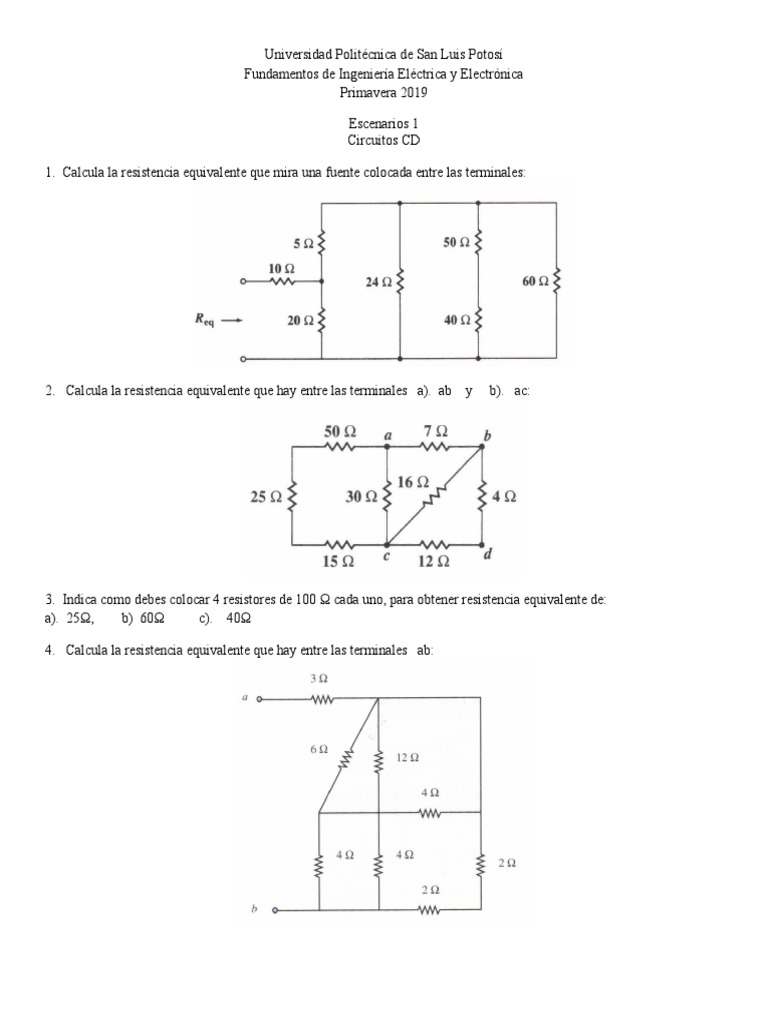 Ejercicios de Circuitos Mixtos | PDF