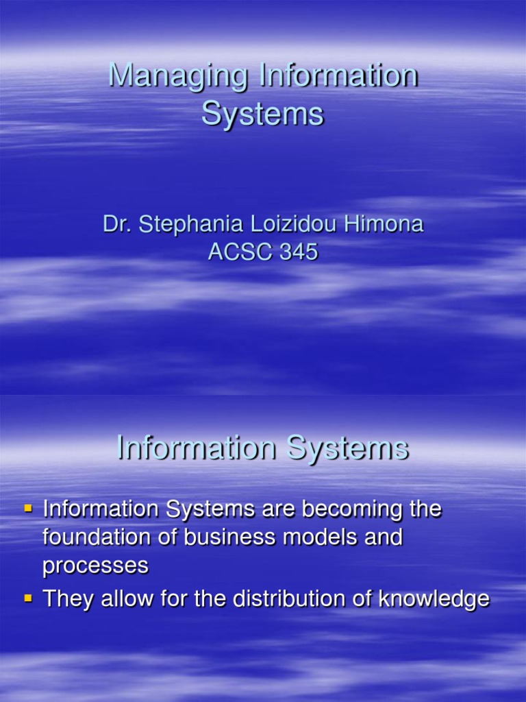 Lecture 1 MIS | PDF | Management Information System | Information System