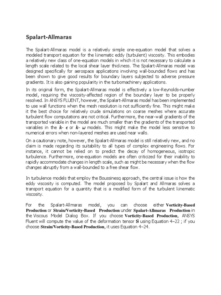 Spalart-Allmaras: Production or Strain/Vorticity-Based Production Under ...