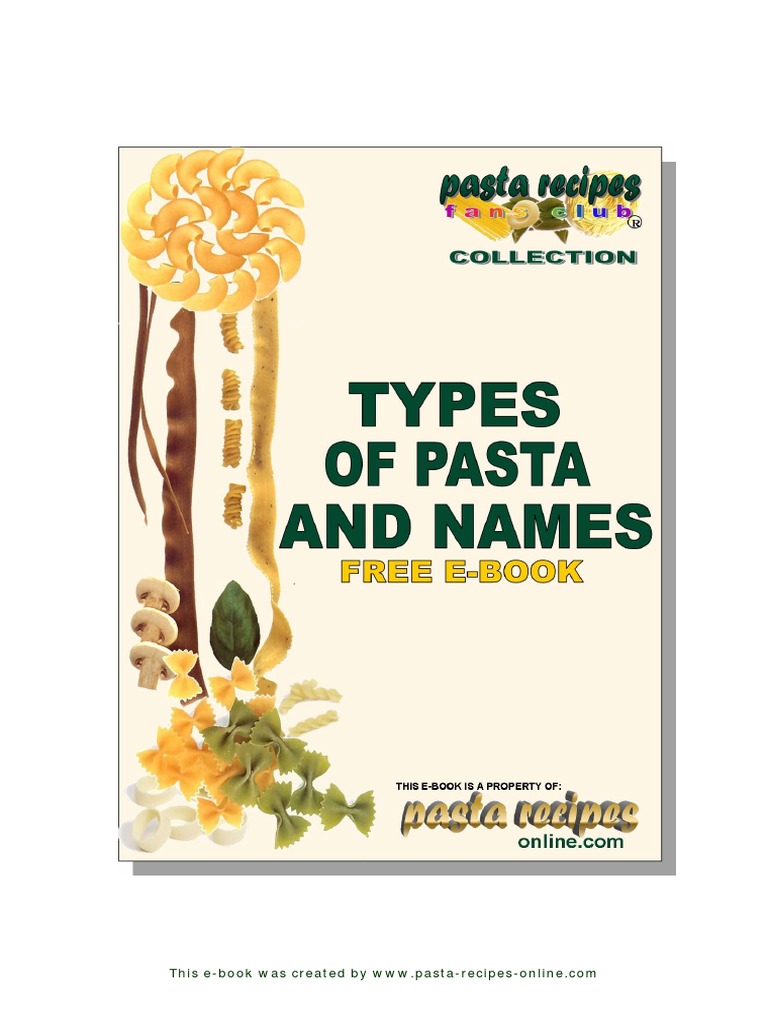 Types of Pasta Ebook | PDF | Pasta | Lasagne