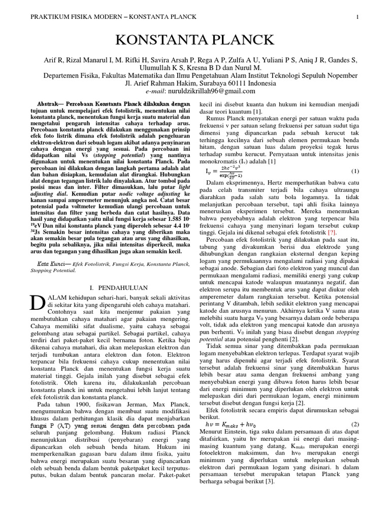 Uap Konstanta Planck | PDF | Sains & Matematika